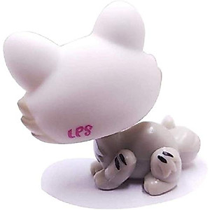 Black & White Big Eye Cat Mini Pet Shop - LPS Action Figure, Rare Short Hair Kitten Toy for Kids