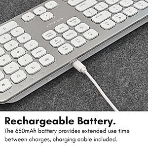 Macally Premium Bluetooth Keyboard for Mac - Multi Device - Compatible Apple Keyboard with Numeric Keypad - Wireless Keyboard for MacBook Pro/Air, Mac Mini Pro, iMac, Laptop