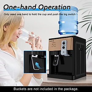 Top Loading Cooler Dispenser-Water Dispenser for 5 Gallon Bottle Desktop Electric Hot and Cold Dispenser, 3 Temperature Settings Boiling Water, Normal Ice Water（46-59℉） for 1 to 5 Gallon Bottles