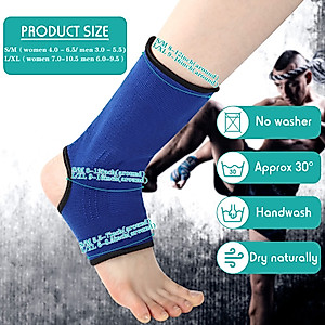 Geyoga 2 Pairs Compression Ankle Sleeve Muay Thai Foot Brace Boxing Ankle Braces for Men Breathable Ankle Support for Women Ankle Wraps Support for Martial Arts Kickboxing Gym Running, L Size ()