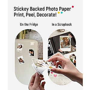 Liene 2x3” Photo Printer, Mini Photo Printer w/ 5 Zink Adhesive Photo Paper, Bluetooth 5.0, Compatible w/iOS & Android, Portable Color Mono Instant Photo Printer for iPhone, Smartphone, Pearl White