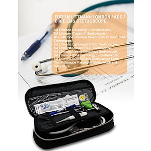 CHELVVG Protective Stethoscope Case, Stethoscope Carrying Bag Travel Case fits for 3M Littmann, Omron, ADC, MDF Stethoscopes with Extra Room for Nurse Accessories, Black