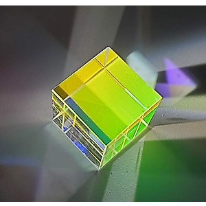 Labnique 20 mm Glass Cube Prism, RGB Dispersion Prism, X-Cube, Dichroic Cube, for Teaching of Optics, Photo Effects, and Decoration