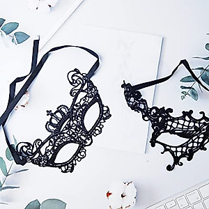 TIHOOD 12PCS Lace Mask Masquerade Venetian Eyemask Halloween Sexy Woman Lace Mask for Halloween Masquerade Carnival Party Costume Ball