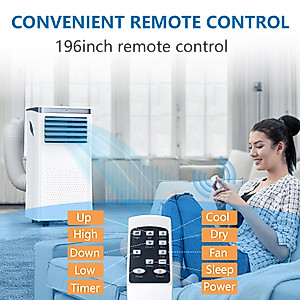 COWSAR 10000 BTU Portable Air Conditioner 4-in-1 Portable AC Unit Cool up to 400 sq.ft, Portable Air Conditioners with Remote Control Mini Air Conditioner 24 Timer ＜54 dBA