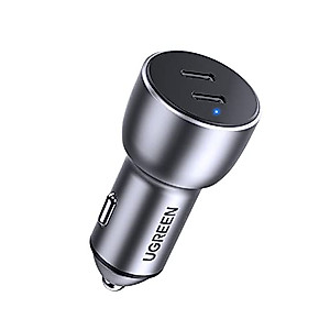 UGREEN USB C Car Charger, 40W Type C Car Charger Dual PD 20W Fast Car Charger Adapter Compatible with iPhone 14/13/12/11, iPad Pro/Mini/Air, Galaxy S23/S22/S21/S20/S10/Note 20, Pixel 5/4/3