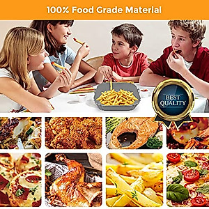 Air Fryer Silicone Liners, 8'' Square 4 to 7 QT Food Grade Reusable Heat Resistant Airfryer Silicone Liners Inserts Baskets Bowl Accessories for Instant Vortex COSORI CHEFMAN Air Fryer Oven Microwave