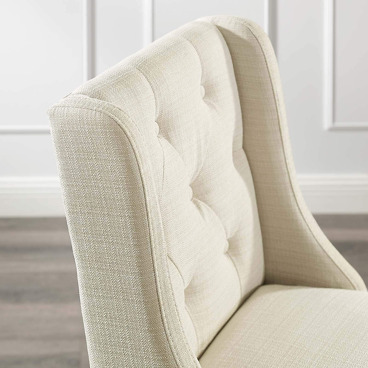 Modway Baronet Tufted Button Fabric Bar Stool, Beige