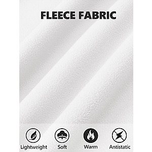 MAGCOMSEN White Fleece Jacket for Women Lightweight Full Zip Coats Soft Warm Polar Fleece for Winter, M