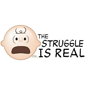 CafePress Peanuts Emoji Struggle Is Real Ceramic Coffee Mug, Tea Cup 11 oz