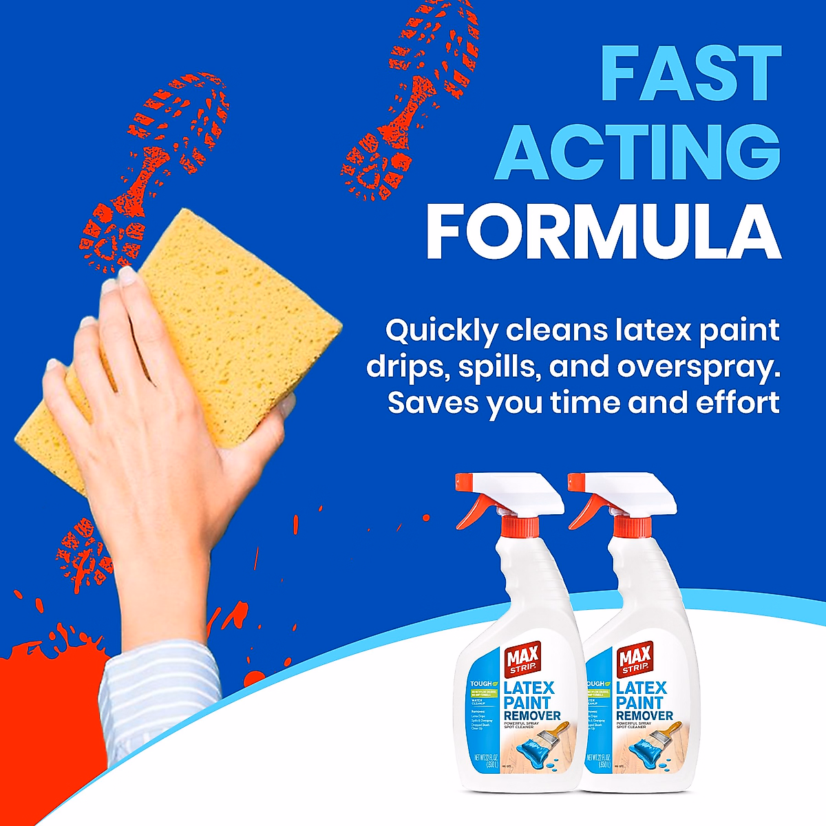 Max Strip Latex Paint Remover 22oz | Fast-Acting Water-Based Formula | Safely Removes Latex, Acrylic | For Wood, Metal, Concrete & Multiple Surfaces | Ideal for Drips, Spills & Overspray