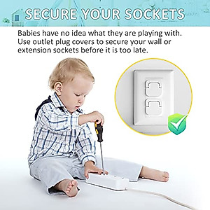 Baby Proofing Outlet Covers (60 Pack) Electric Outlet Pulg Covers for Baby Safety Socket Cover Protector Cap to Prevent Your Child from Power Shock Hazard