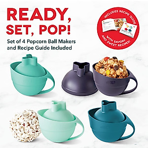 Dash Popcorn Ball Maker, Set of 4 (Aqua Multi-Color)