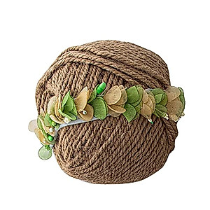 Baby Photography Props Lace Hats Outfit Newborn Photo Shoot Outfits Infant Girl Photos Costume Set (Brown)