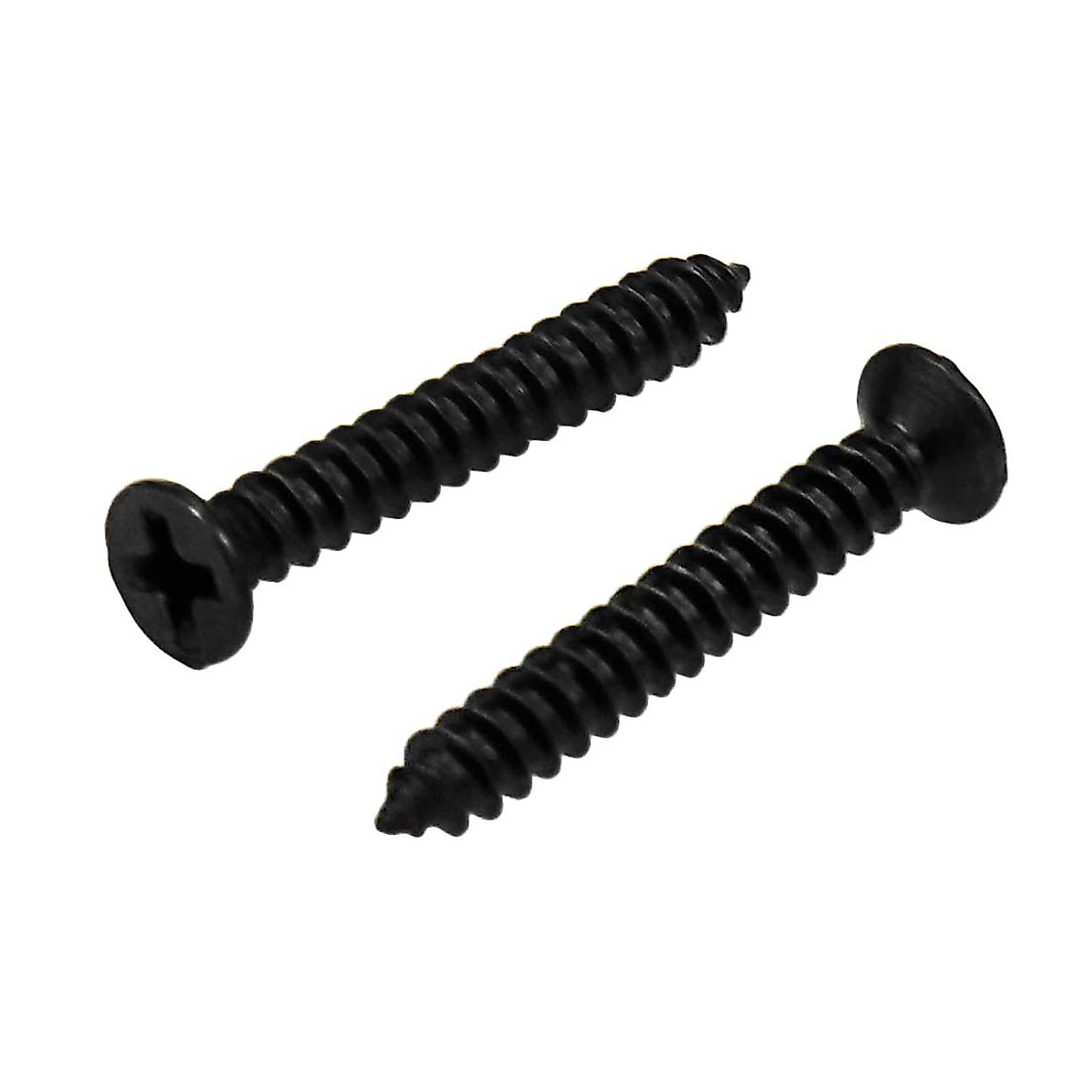 Xiaoyztan 200 Pcs M2.3x16mm Flat Head Cross Drive Pointed Wood Screws Black Oxide Coated Carbon Steel Self-Drilling Screws