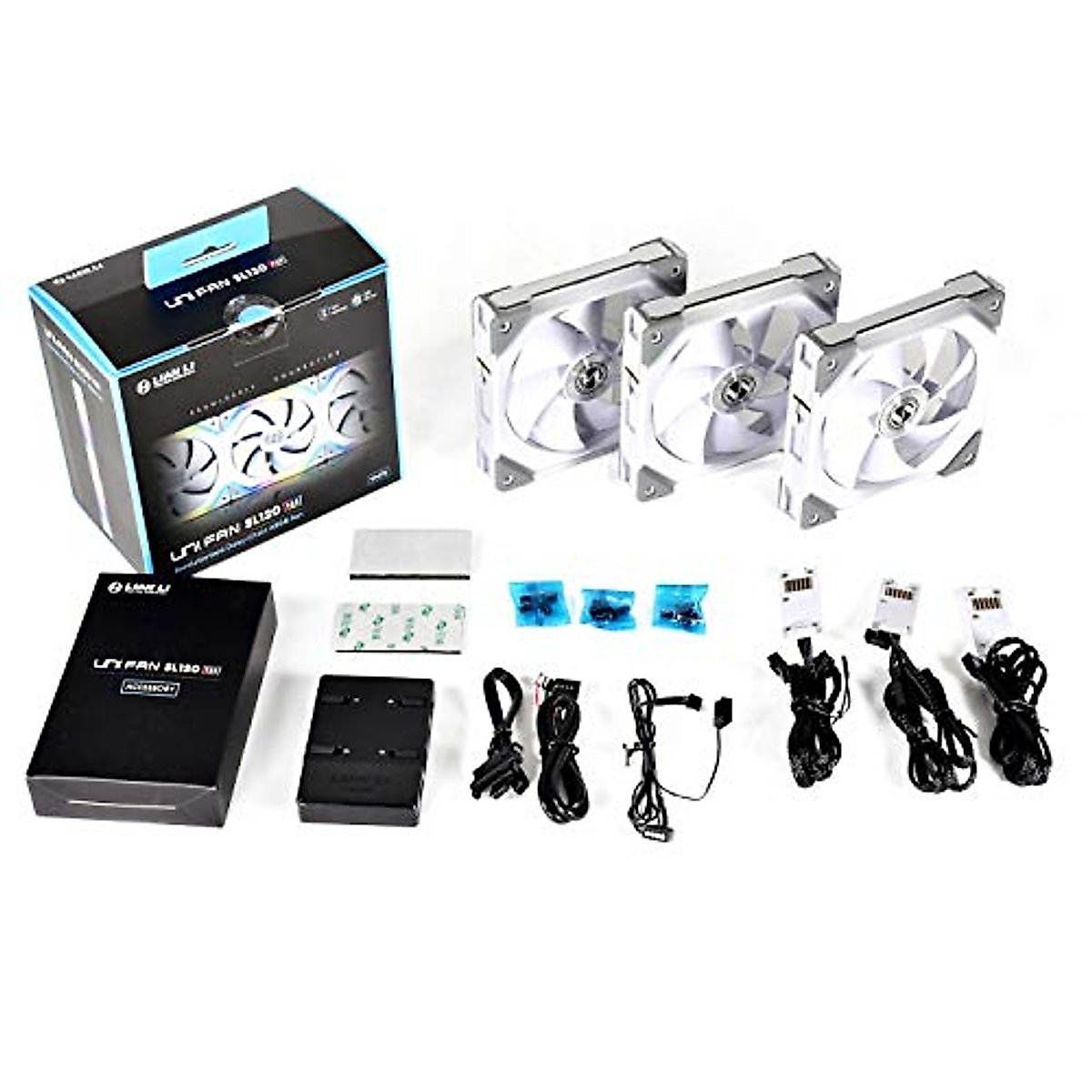 Lian Li UNI FAN SL120 3 Pack White - with Controller (ARGB 120mm LED PWM Daisy-Chain)