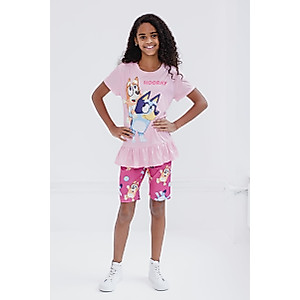 Bluey Bingo Toddler Girls T-Shirt and Bike Shorts Outfit Set Pink 2T
