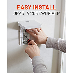 ECHOGEAR Outlet Shelf for Standard Outlets - Next-Gen Design with Built in-Cord Storage & Room for Bulky Plugs - Quick Install with Included Hardware