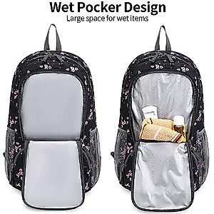 FENGDONG 35L Lightweight Foldable Waterproof Packable Travel Hiking Backpack Daypack for men women Sakura