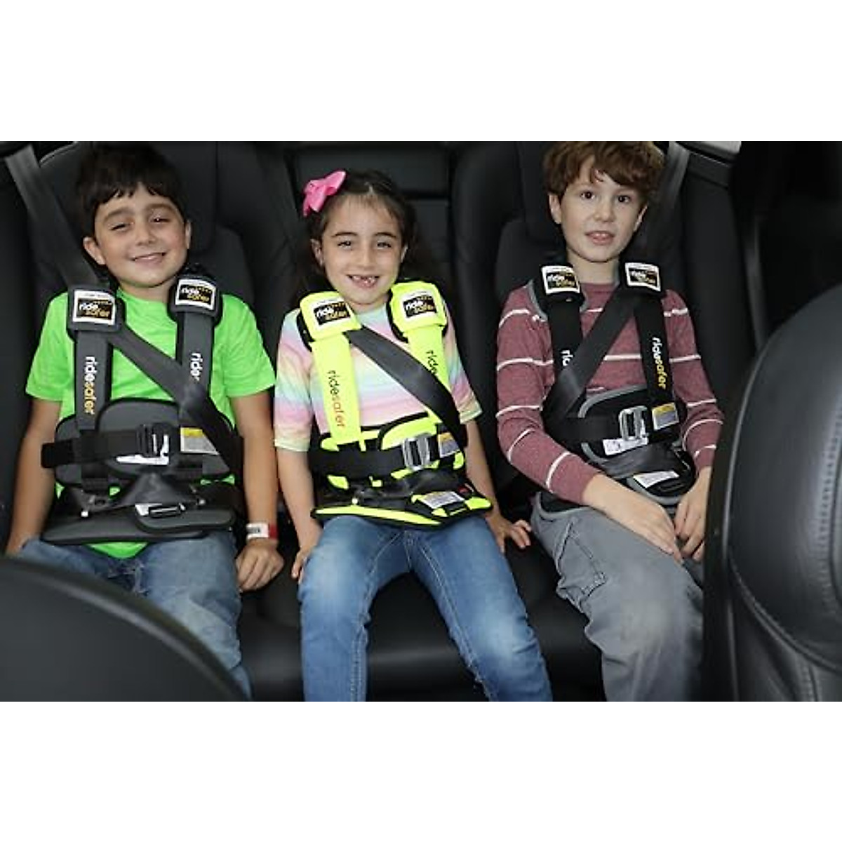 Ride Safer Travel Vest with Zipped Backpack-Wearable, Lightweight, Compact, and Portable Car Seat. Perfect for Everyday use or Rideshare, Travel, and Rental Car. (Large/Yellow)