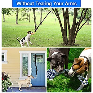 QINGFANGLI Spring Pole Dog Rope Outdoor Tug of War Toy for Pitbull Medium to Large Dogs Bungee Hanging Exercise Ropes Muscle Builder Interactive Toys (Dog Rope Toys)