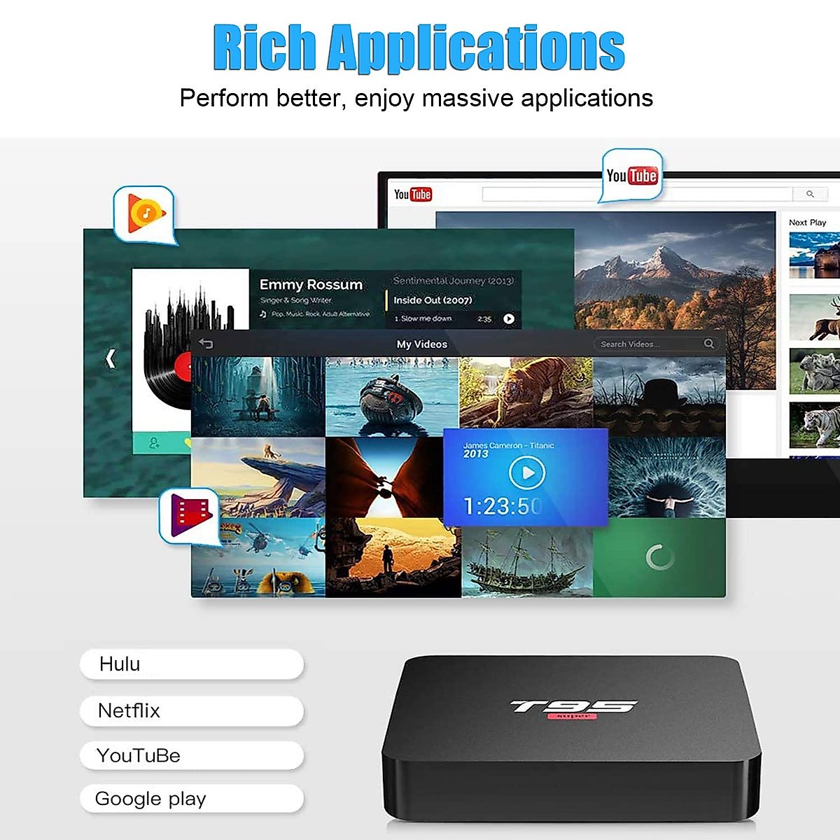 BL Android TV Box T95 Super Android 10.0 TV Box with Air Mouse Remote ControlVoice Remote