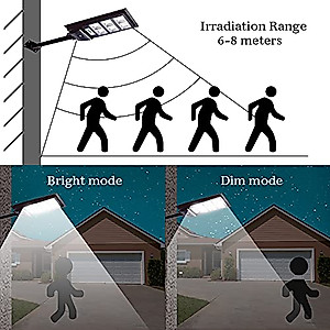 Lysed 2 Pack Solar Street Light Outdoor with Motion Sensor, 10000LM Dusk to Dawn Solar Flood Lights IP66 Waterproof LED Security Light for Parking Lot, Yard, Street, Basketball Court