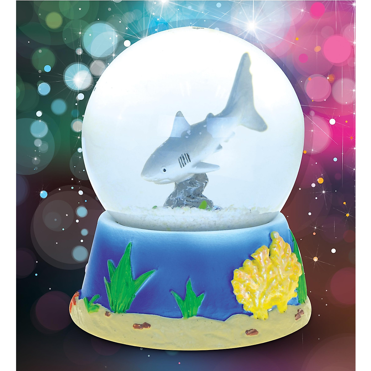 Puzzled Great White Shark Snow Globe - Elegant Sparkly Water Globe with Sparkling Glitter Inside The Animal Snow Globe Figure, Collectible Shark Decor Snow Globe Figurines for Birthdays, Christmas