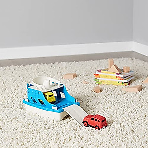 Amazon Basics Ferry Boat with 2 Mini Cars Bathtub Toy for Kids Ages 2 and Up, Blue