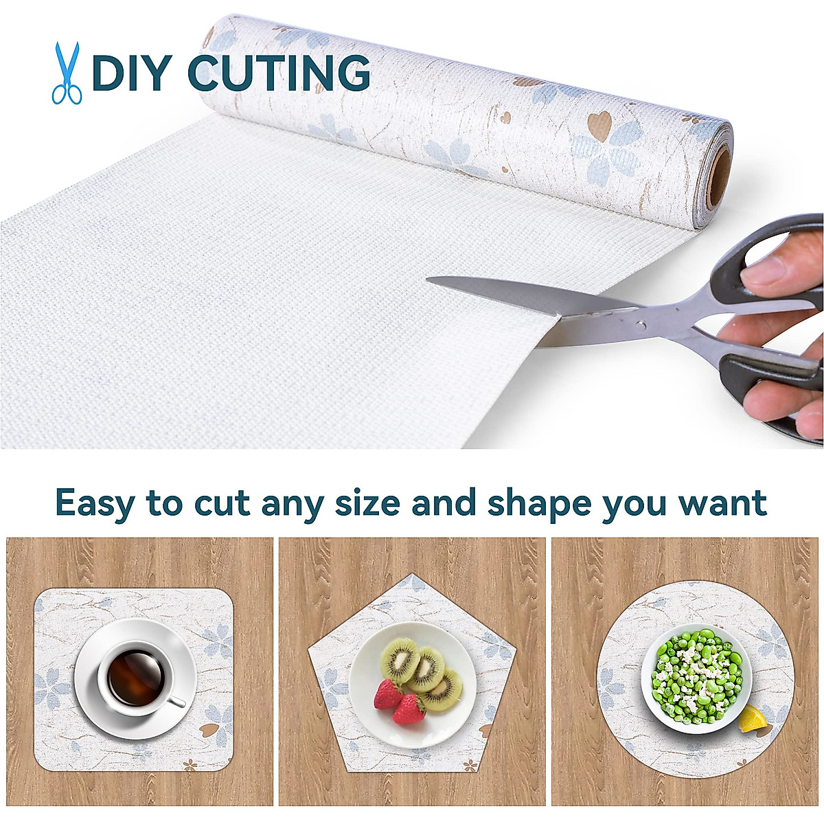 DwellAid Shelf Liner for Kitchen Cabinets 12in x10ft Non Adhesive Kitchen Drawer Liner, Waterproof Shelf Liner Durable Anti-Slip for Kitchen Cabinets Shelf Liners for Kitchen Cabinets