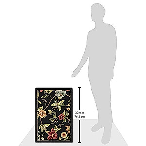 SAFAVIEH Chelsea Collection 1'8" x 2'6" Black HK311A Hand-Hooked French Country Wool Accent Rug