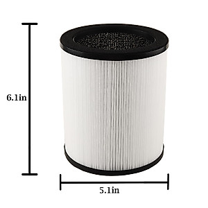4 Pack KJ80 Replacement Filter Compatible with Druiap KJ80 Air Purifier, Upgraded 3-in-1 H13 Ture HEPA High-Efficiency Filter