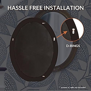 Howard Elliott Queen Ann Oval Antique Gold Leaf Wall Mirror, Oval Bevelled Hanging Wood Framed Vanity Mirrors for Home Decor, Living Room, Bathroom, Bedroom, or Hallway, 25 x 33 Inch