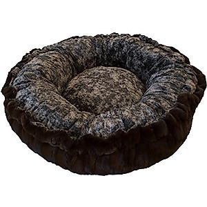 BESSIE AND BARNIE Koala/ Godiva Brown Luxury Ultra Plush Faux Fur Bagelette Pet/Dog Bed (Multiple Sizes), S- 30"