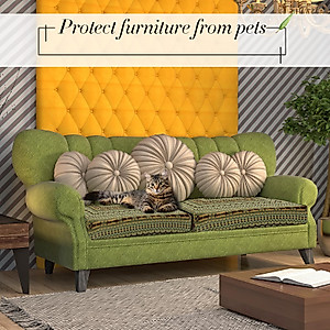 Newwiee 8 Pcs Patio Stretch Sofa Cushion Cover Knitting Vision Outdoor Cushion Covers Replacement Patio Furniture Cushions Couch Slipcovers Chair Seat Cover Washable Protector (Green Ginger Yellow)