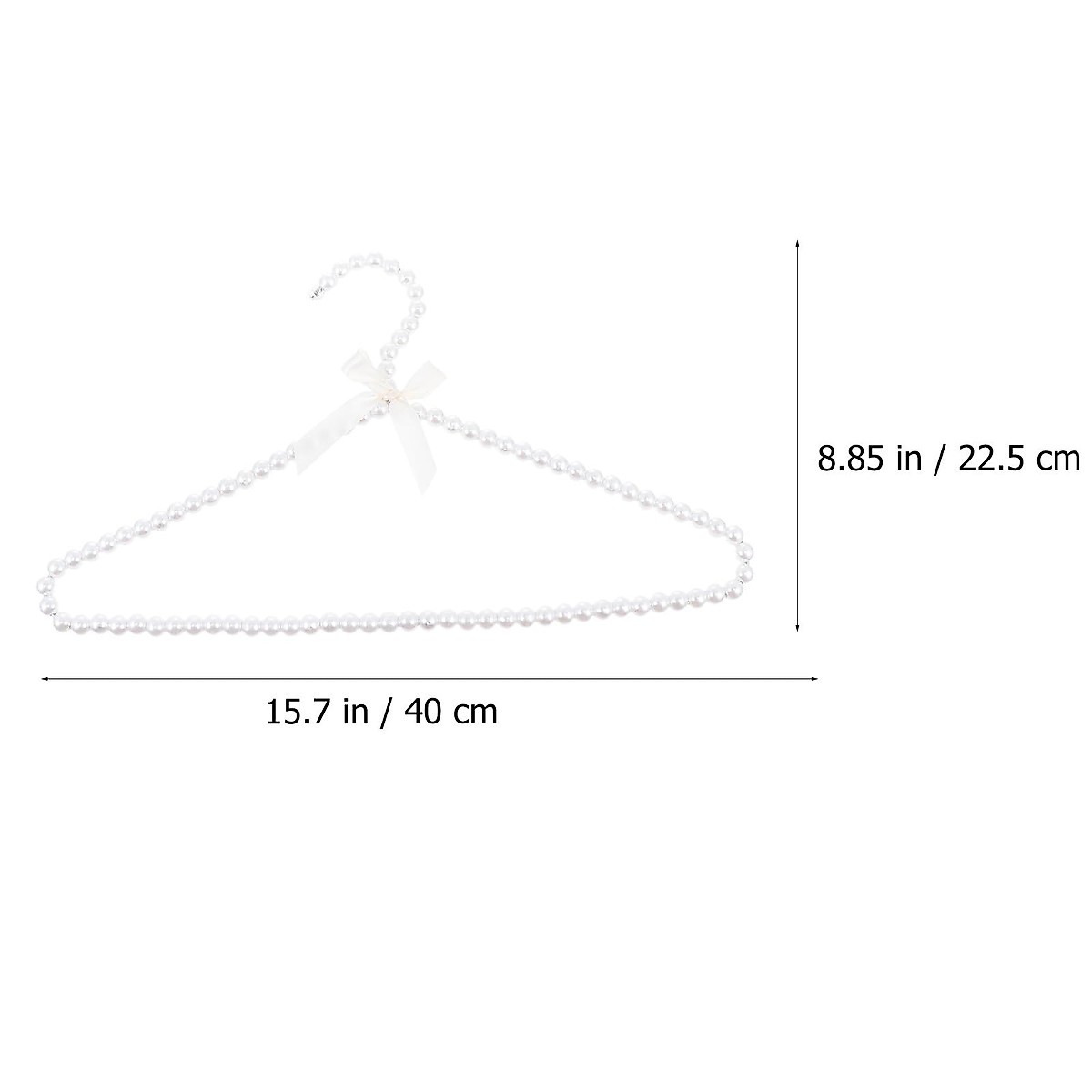 PRETYZOOM Elegant Clothes Hangers Pearl Beads: Clothes Hangers Dress Coat Hangers Closet Coat Storage Organizer Dry Rack 2PCS