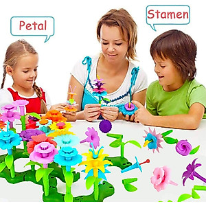 COSILY Flower Toys for Toddler 3 4 5 6 7 Years Old Girls Boys,Flower Garden Building Toy STEM Educational Activity Preschool Toys for Kids Age 3-6 (98 PCS)