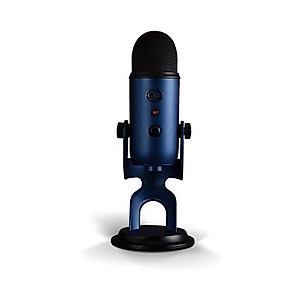 Blue Microphones Yeti USB Microphone (Midnight Blue) Bundle with Headphones and Desktop Boom Arm (4 Items)