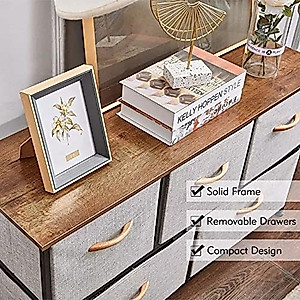 ZSEDP 5 Drawer Dresser Storage Organizer Cabinet for Bedroom Living Room Hallway Entryway Closet with Wide Sturdy Steel Frame Wood Top