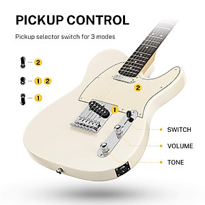 Donner 39 Inch TL Electric Guitar & Mini Guitar Amp Digital, 5W Wireless Small Electric Guitar Amplifier, Cyclops Guitar Combo Amp with 7 Amplifier Models 3 Types of Effects: Mod, Delay, Reverb and Dr