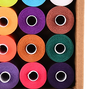 Sewing Spools Set, 42 Colors 1000 Yards Polyester Household Threads Set for Sewing Machine DIY Embroidery