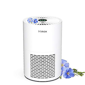 HIMOX Small Air Purifier for Office Desk, Mini Quiet Room Air Cleaner for Home with True HEPA Filter, USB Powered Travel Size for Allergies Smoke Pet Dander Odor Pollen Dust Mold Spore, NO ADAPTER