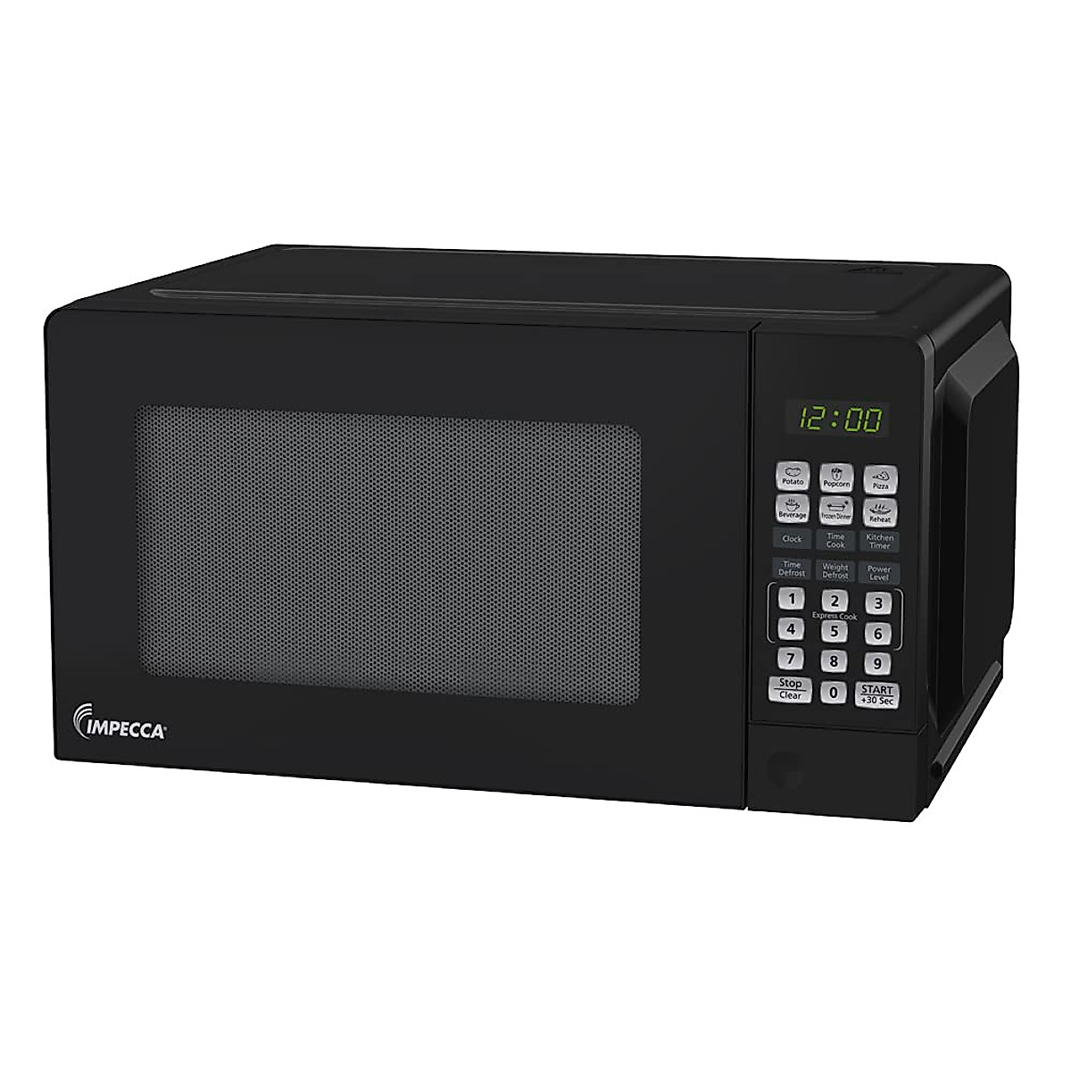 Impecca Countertop Microwave Oven w/ 10 Power Levels, Child Lock, LED Lighting, 700Watt & 0.7 Cu. Ft., Convenient Cooking Controls and Touch Pad Panel, Black Color
