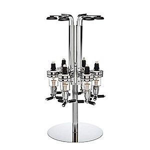 Godinger 6 Bottle Liquor Dispenser, Revolving Whiskey Bottle Dispenser Holder