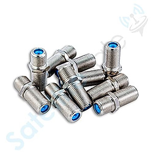 SatelliteSale High-Frequency F81 Coaxial Barrel Connectors Female to Female F-Type 3Ghz Adapter Coupler Pack of 2 Pcs