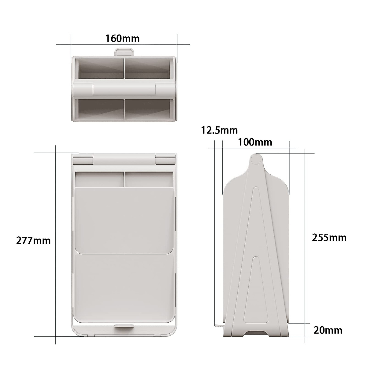 Coonice Cutlery Holder with Drip Tray Drawer, Flatware Organizer Sink Tidy Caddy Separable Parts Drawer Organizers Ivory White