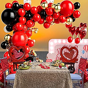 Red Black and Gold Balloon Garland Kit for Baby Shower, Wedding, Birthday, Graduation Party