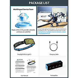 Smiling Shark Rechargeable Headlamp, 2 Pack Wide Angle 6*White Light The Brightest LED Head Lamp with Motion Sensor Waterproof Headlight for Camping Hiking Outdoor, Head-Light-LED-Lamp-Rechargeable