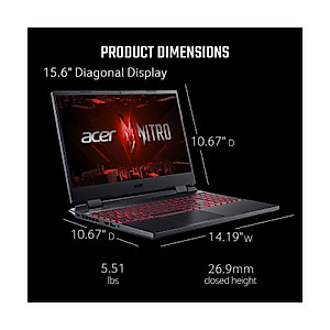 acer Nitro 5 15.6" FHD 144Hz Laptop | Intel Core i5-12500H | 32GB RAM | 1024GB SSD | NVIDIA GeForce RTX 3050 | Backlit Keyboard | Windows 11 Home | Bundle with 64GB USB Flash Drive