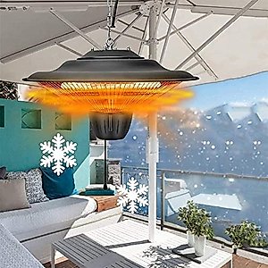 Outdoor Patio Heaters,110V Electric patio heater,Hanging Ceiling Mounted Heater Outdoor Space Heater/outdoor heaters for patio 2 Heat Setting 600/1500W for Garage Backyard Restaurant Thanksgiving